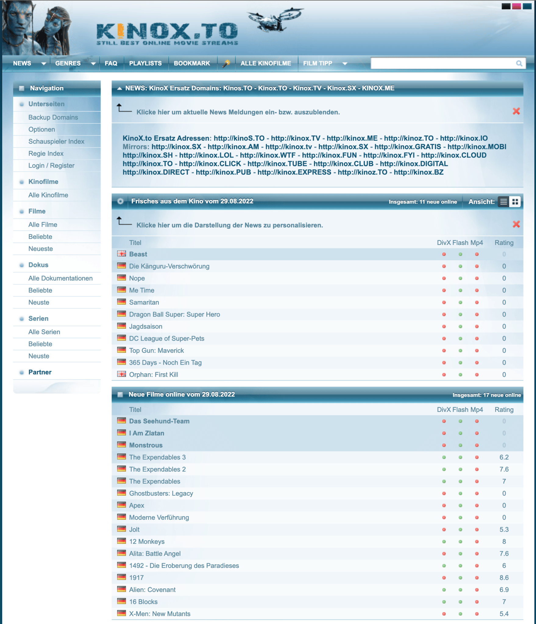 Kinoz.to 2023: Trotz Sperre weiterhin bei Stream-Fans hoch im Kurs!